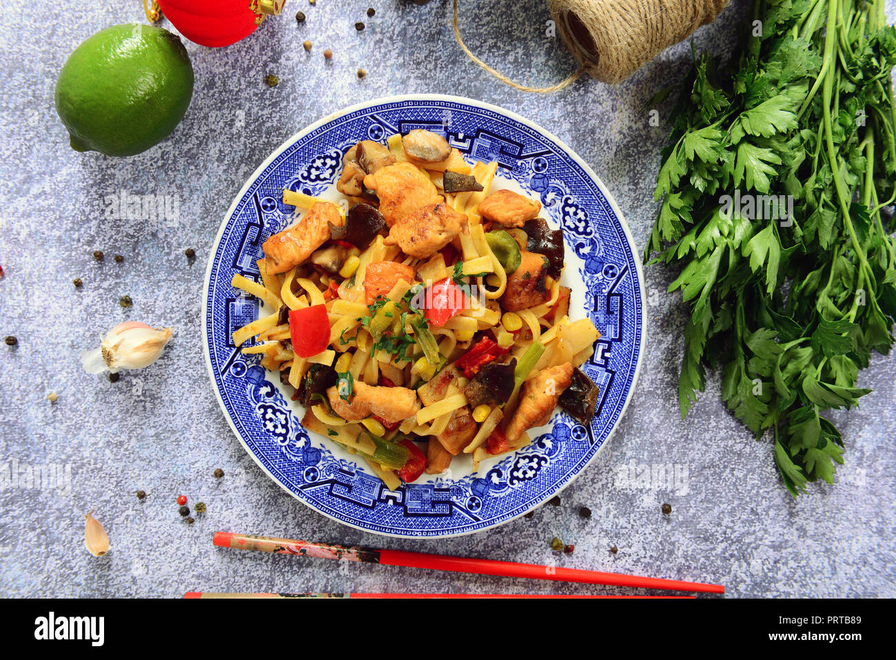 Asian food - bami goreng noodles Stock Photo - Alamy