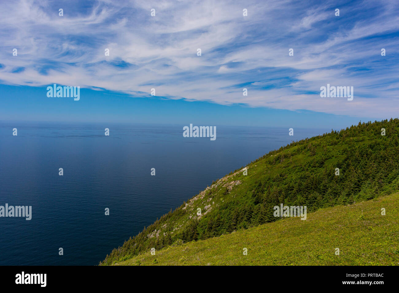 CAPE BRETON, NOVA SCOTIA, CANADA - Atlantic Ocean and coast at Skyline ...