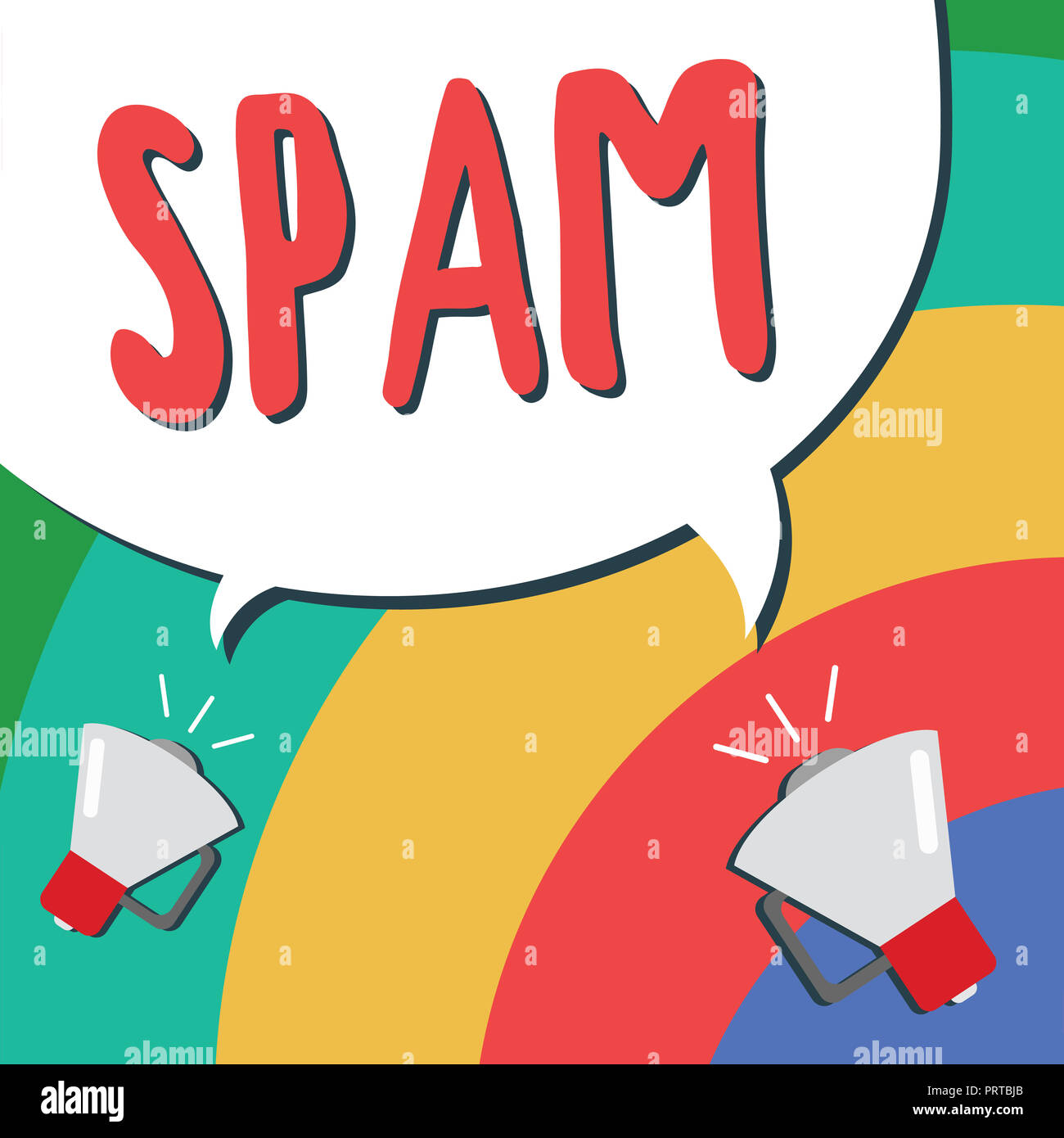 Text sign showing Spam. Conceptual photo Intrusive advertising ...