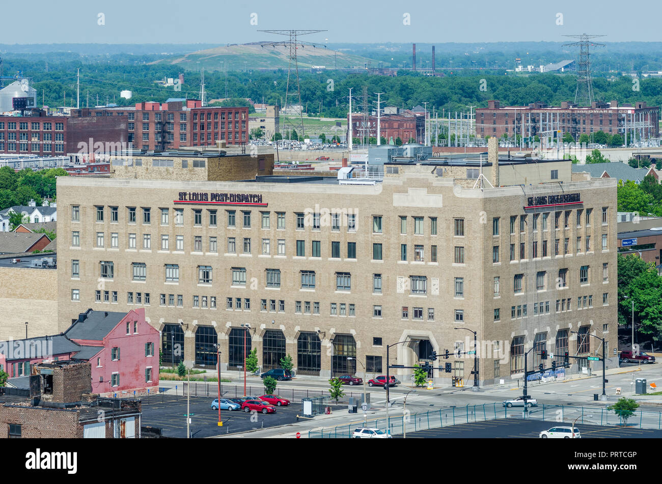 Aerial view of St. Louis Post Dispatch building Stock Photo - Alamy