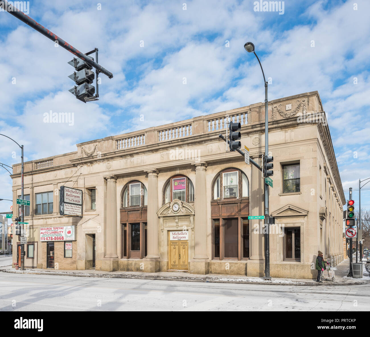 Historic outlying bank building in the Avondale neighborhood Stock ...