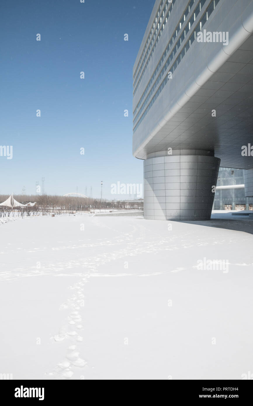 Modern building in winter Stock Photo - Alamy