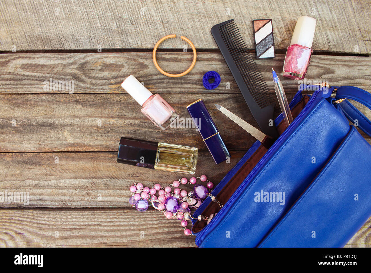 Cosmetics bag spilling hi-res stock photography and images - Alamy