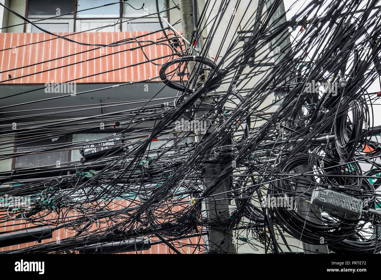 Bangkok Thailand Electric Wires Mess High Resolution Stock Photography ...
