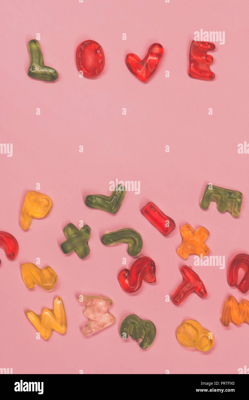 Love text from candies Stock Photo - Alamy