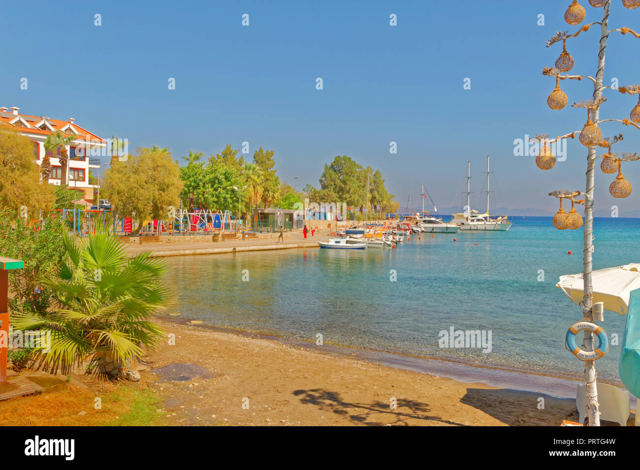 Beach at Datca on the Dorian peninsula in Mugla Province near Marmaris ...