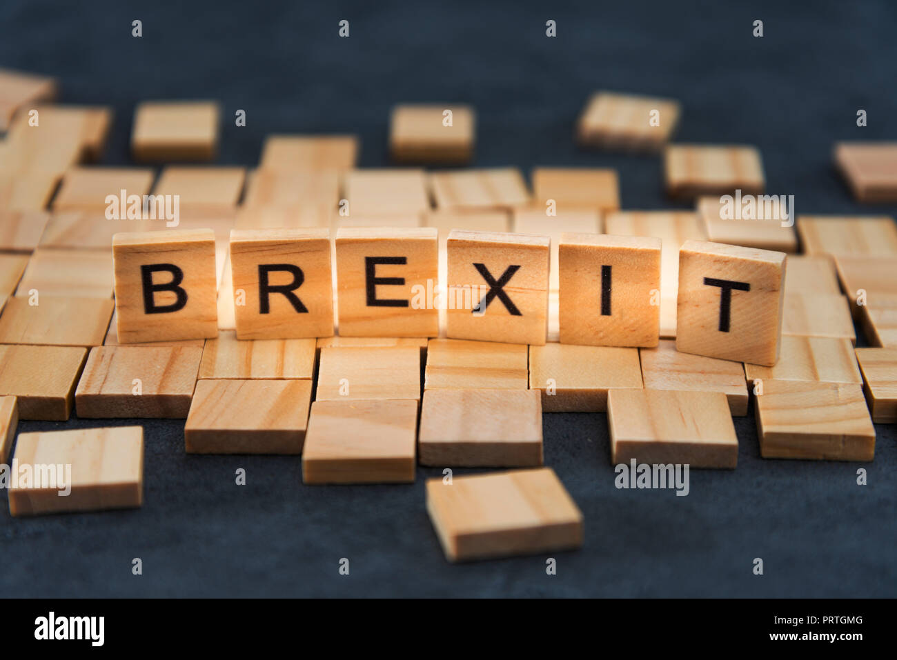 Brexit Concept - National Flag Gold Coin and English Words Stock Photo ...