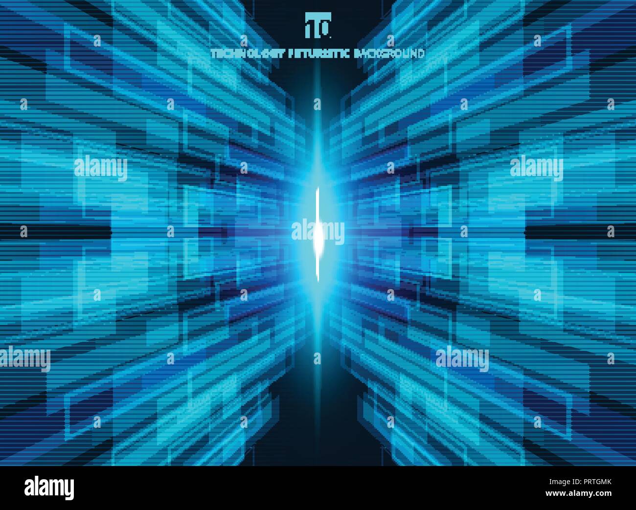 Abstract blue virtual technology concept futuristic digital perspective ...