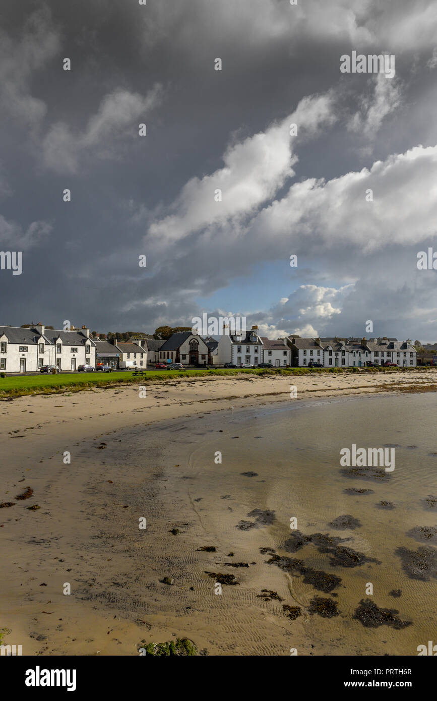 The picturesque town of Port Ellen on The Hebridean Isle of Islay Stock ...