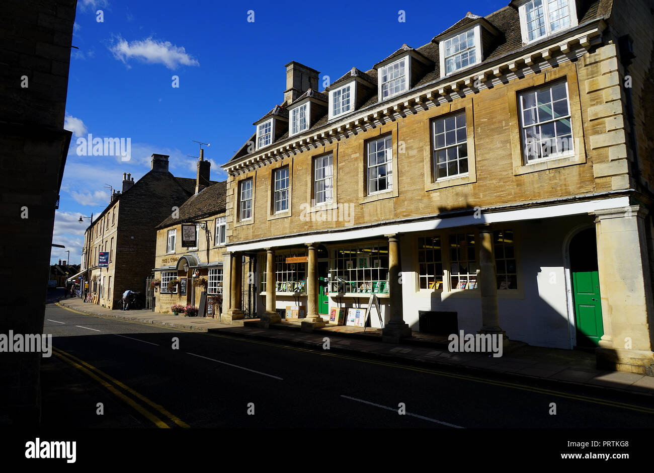 Impressive colonnaded Georgian building in the Market Place at Oundle ...