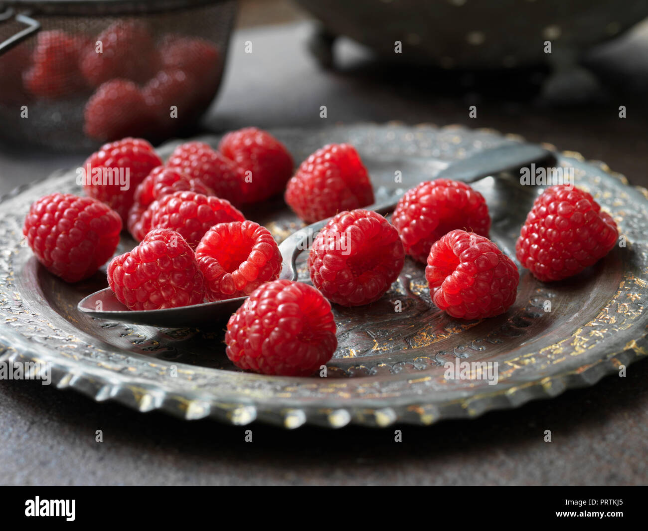 Lots red ripe raspberries hi-res stock photography and images - Alamy