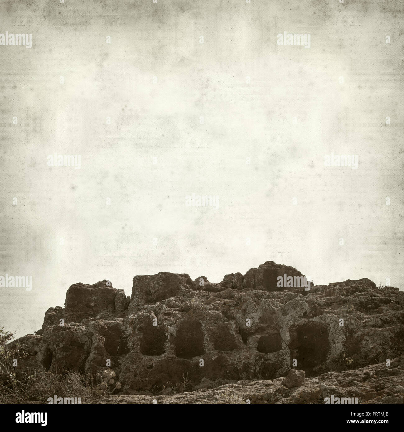 textured old paper background with El Tagoror del Gallego ...