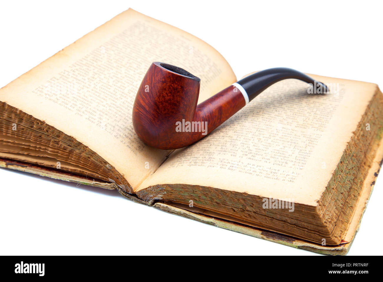 open book and tobacco pipe Stock Photo - Alamy