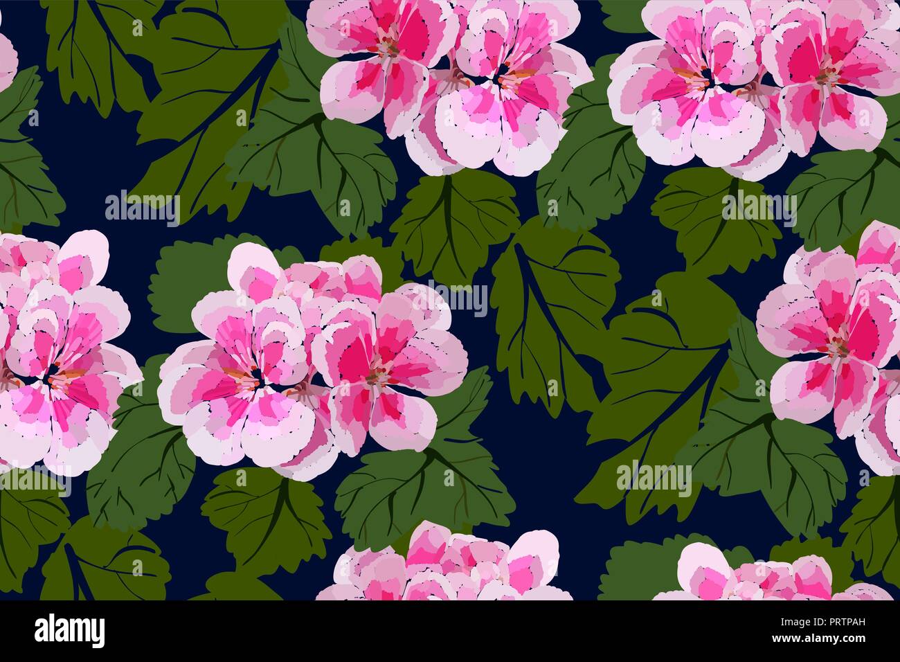 Floral seamless pattern with different flowers and leaves. Botanical ...