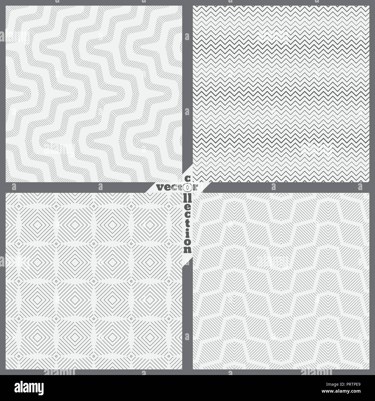 Set of vector seamless pattern. Abstract backgrounds. Modern stylish textures. Regularly ...