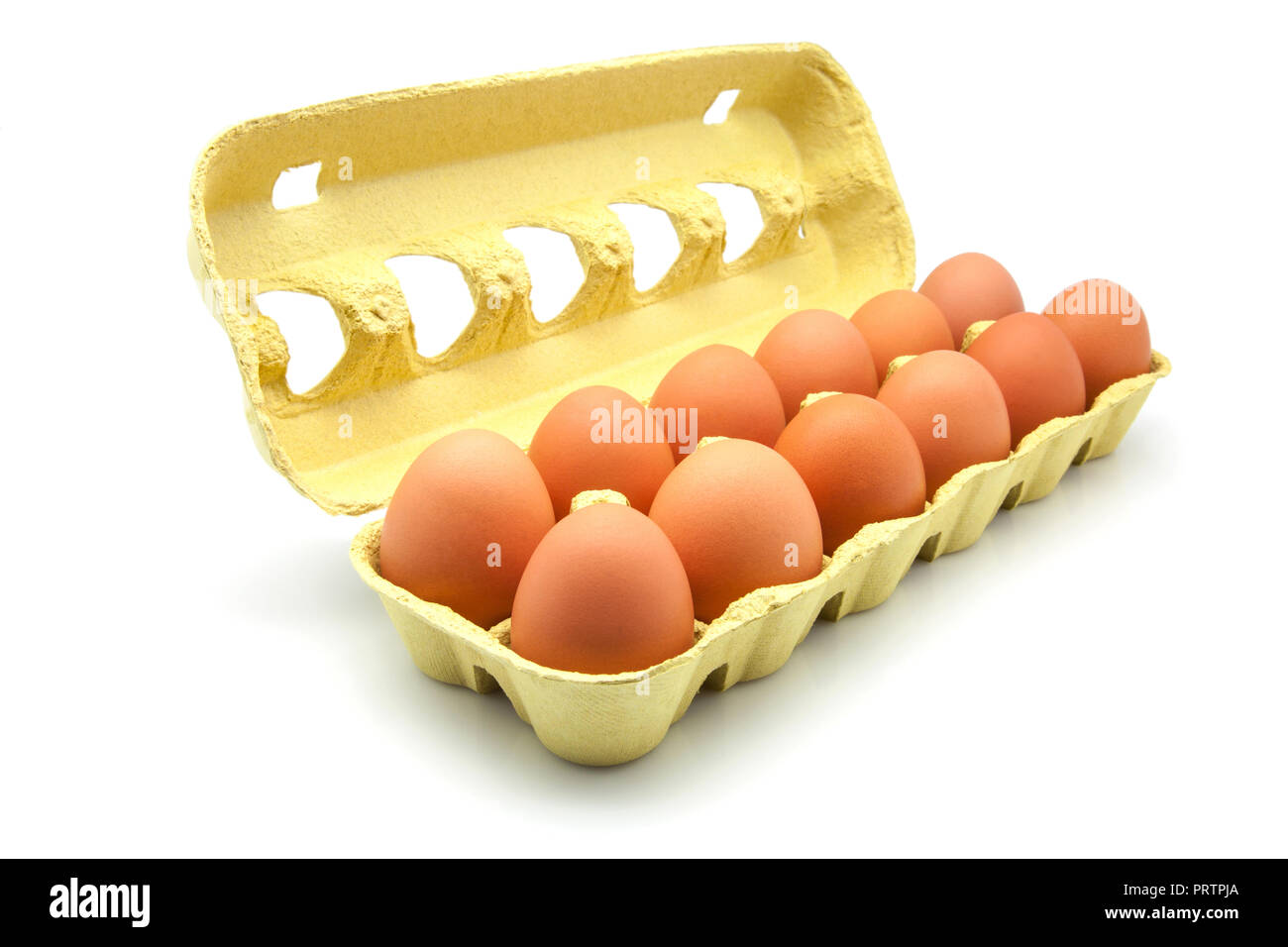 dozen eggs in a cardboard box Stock Photo - Alamy