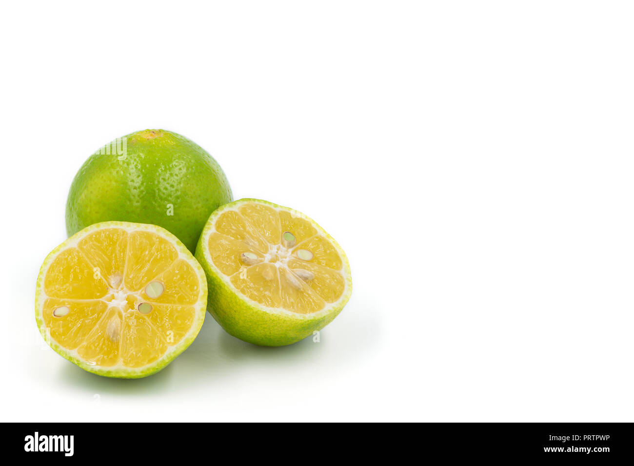 Sliced Thai lime isolated on white background Stock Photo - Alamy