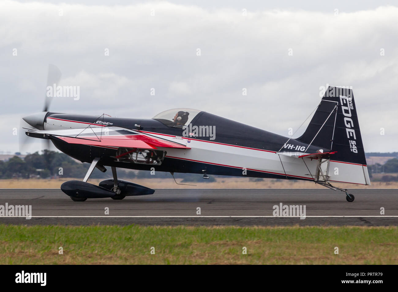 Melissa Andrzejewski Flying An Edge 540 Aerobatic Aircraft Stock Photo