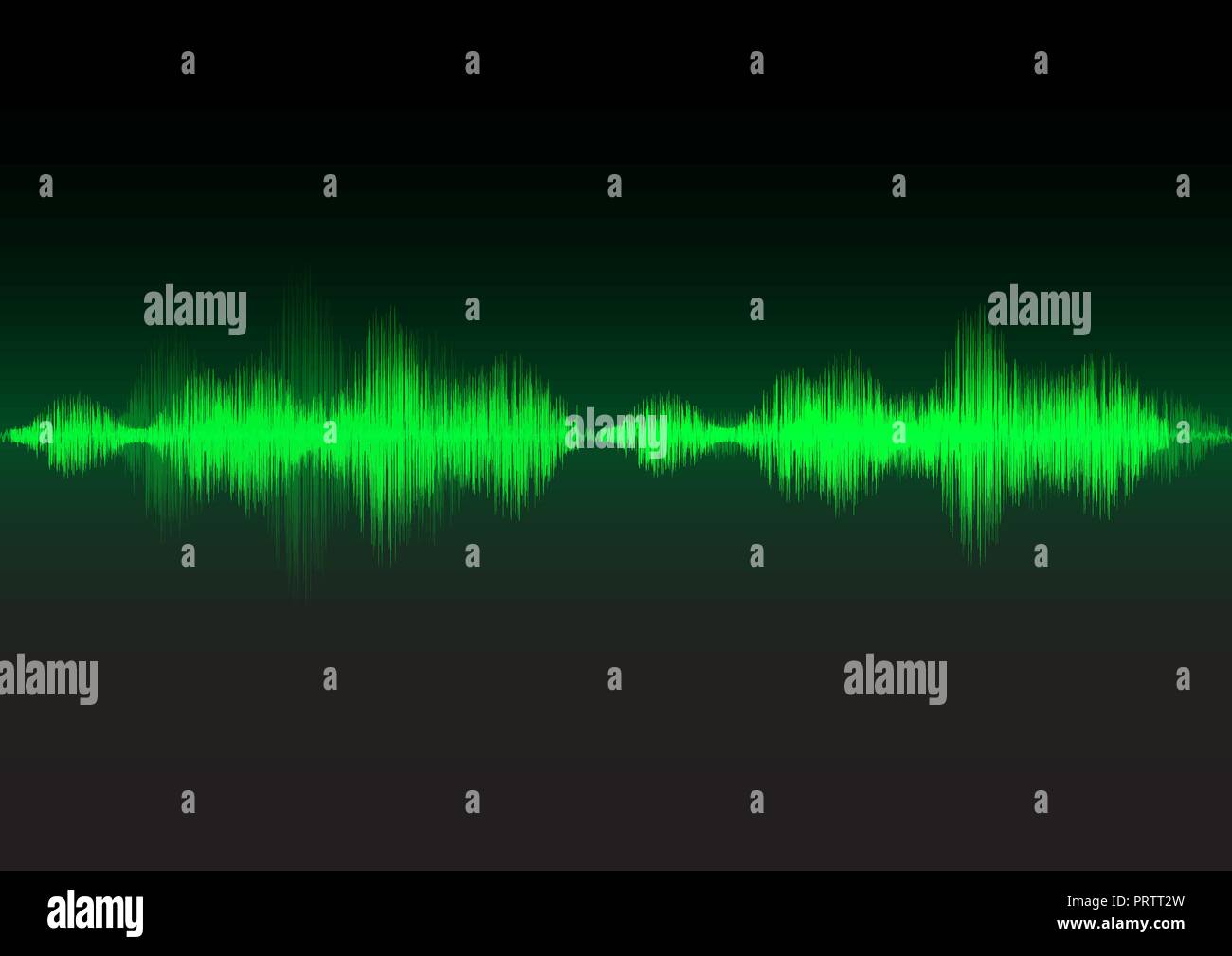 Green sound waves glow light, stock vector Stock Vector Image & Art - Alamy
