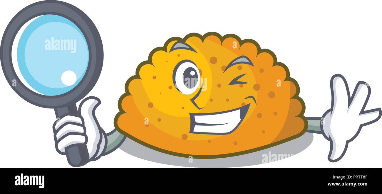 Detective delicious fried patties on plate cartoon Stock Vector Image ...