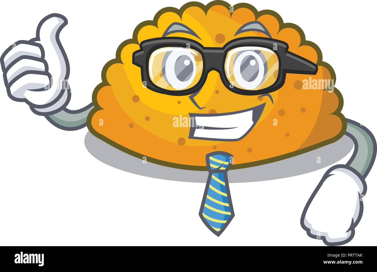Businessman delicious fried patties on plate cartoon Stock Vector Image ...