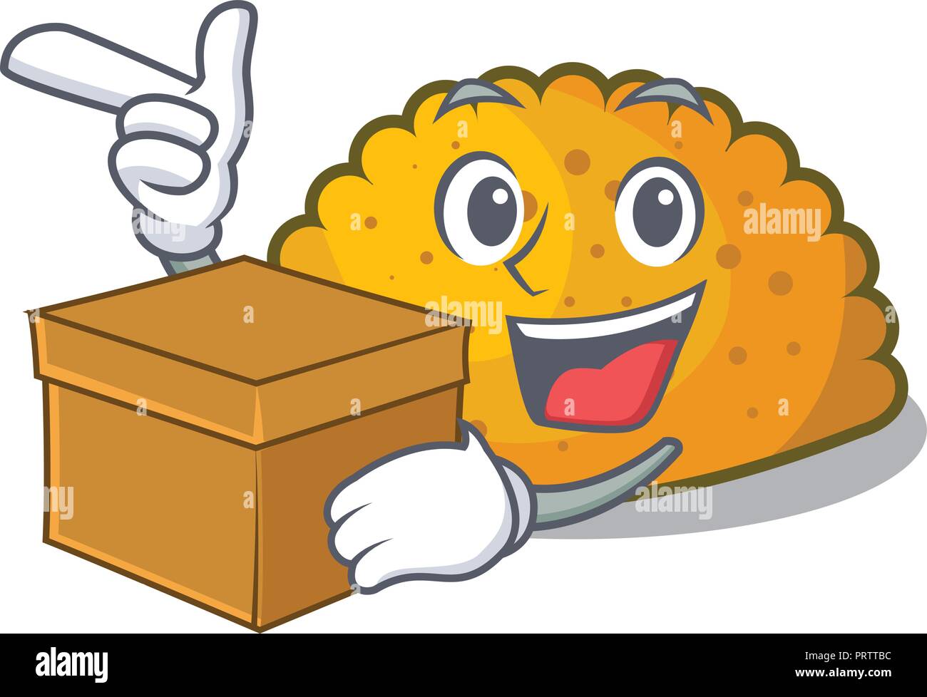 With box delicious fried patties on plate cartoon Stock Vector Image ...
