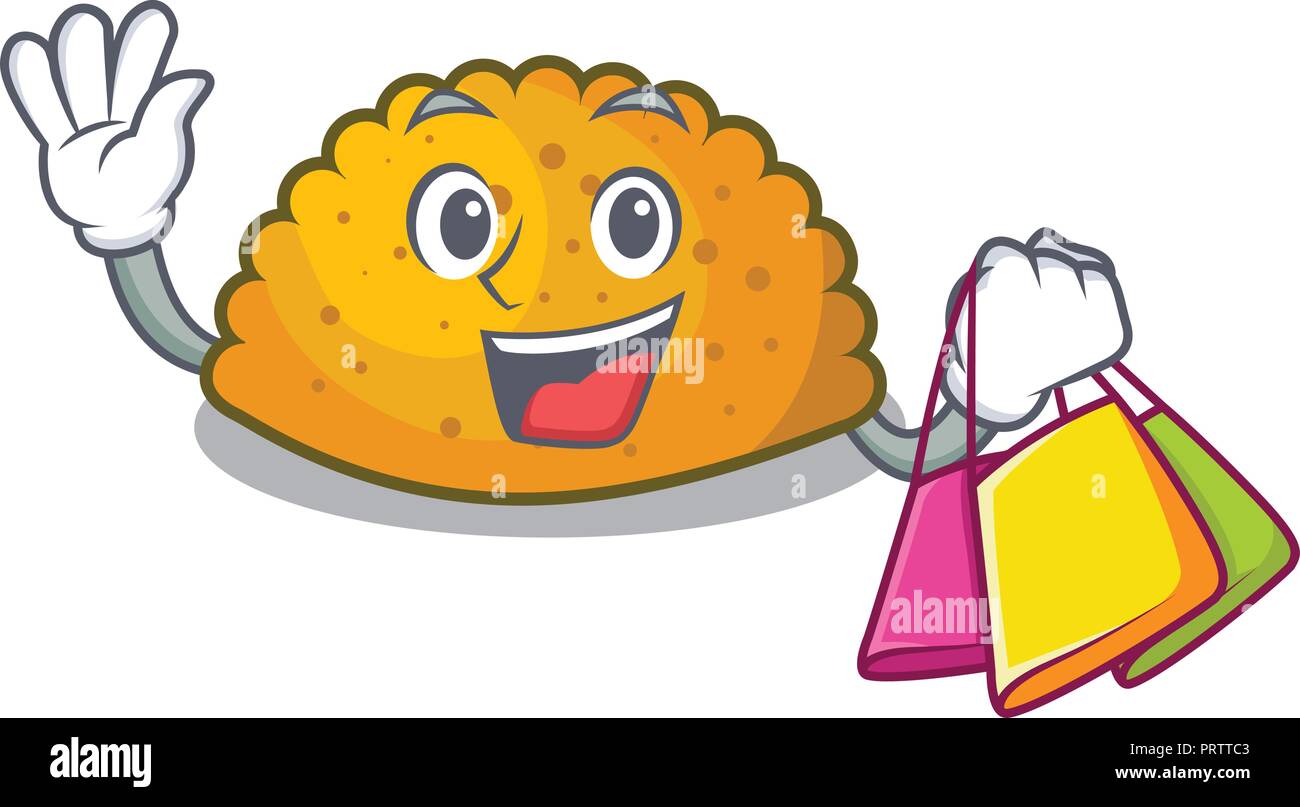 Shopping delicious fried patties on plate cartoon Stock Vector Image ...