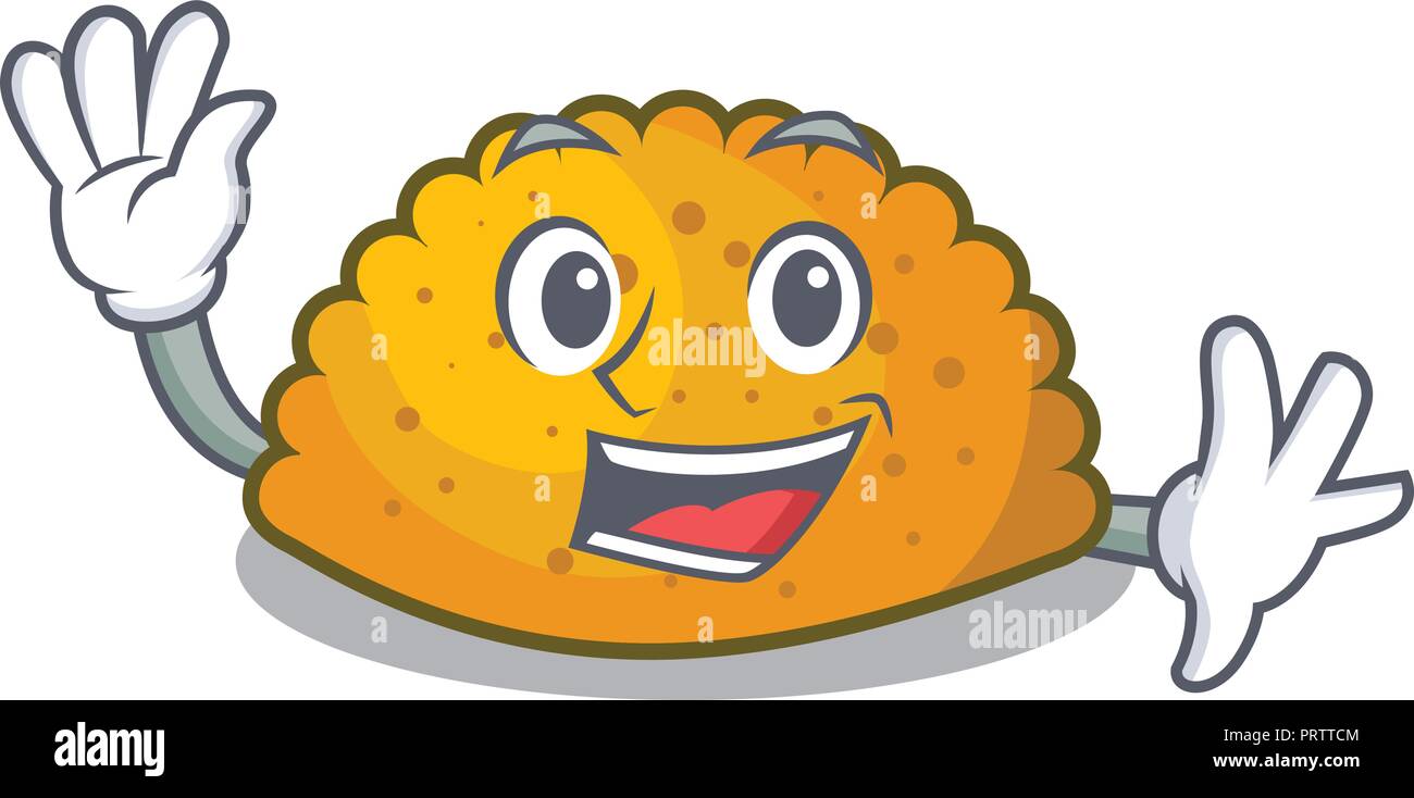 Waving delicious fried patties on plate cartoon Stock Vector Image ...