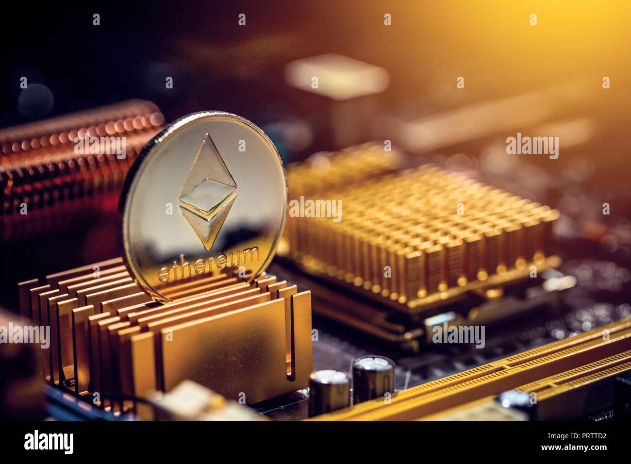 Ethereum crypto currency on a computer motherboard Stock Photo - Alamy