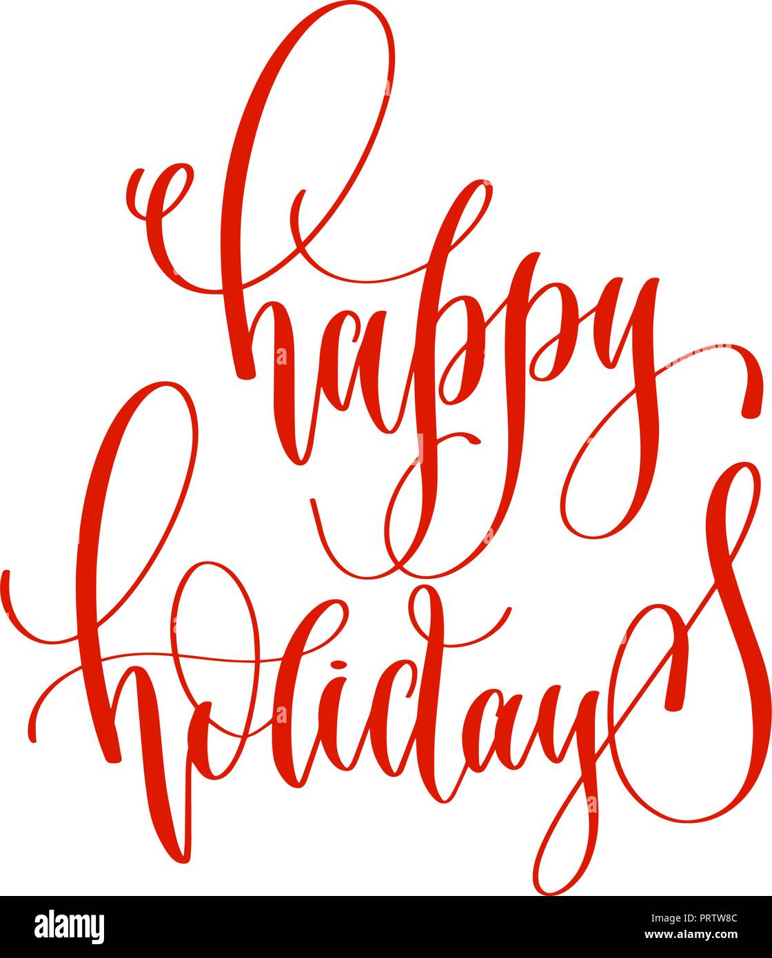 happy holidays - hand lettering overlay typography element Stock Vector ...