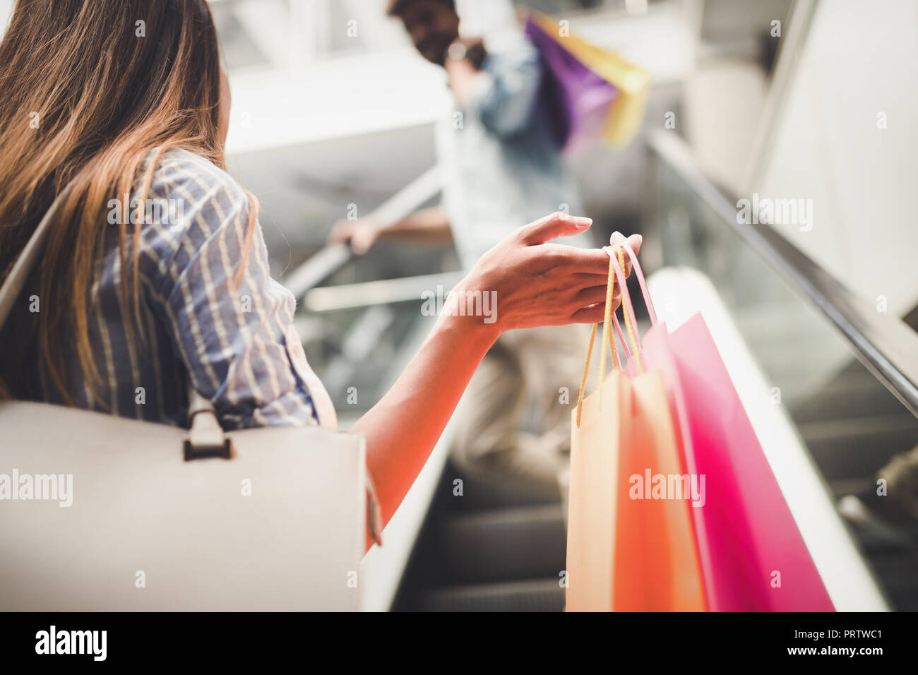 Happy attractive loving couple enjoy shopping together Stock Photo - Alamy