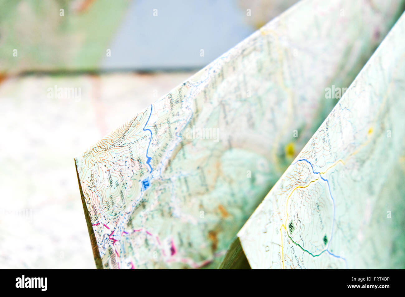 Folded map france hi-res stock photography and images - Alamy
