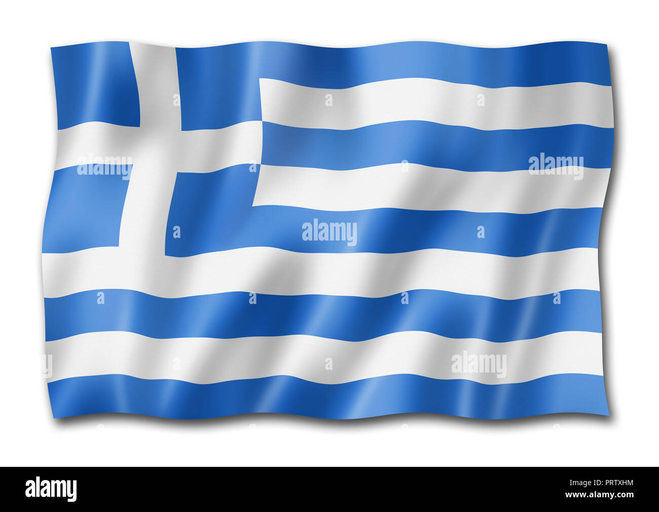 Greece flag, three dimensional render, isolated on white Stock Photo ...