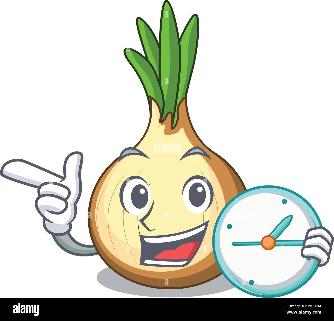 With clock yellow onions in the cartoon basket Stock Vector Image & Art ...