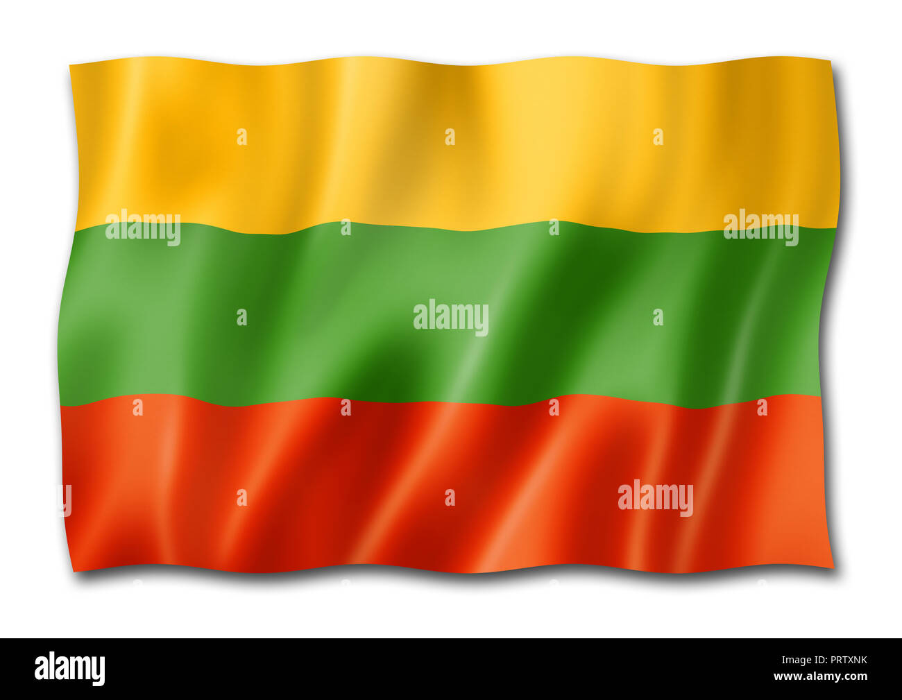 Lithuania flag, three dimensional render, isolated on white Stock Photo ...