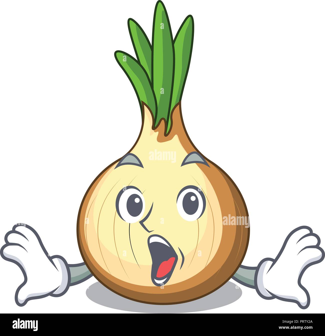 Surprised cartoon ripe yellow onion for cooking Stock Vector Image ...