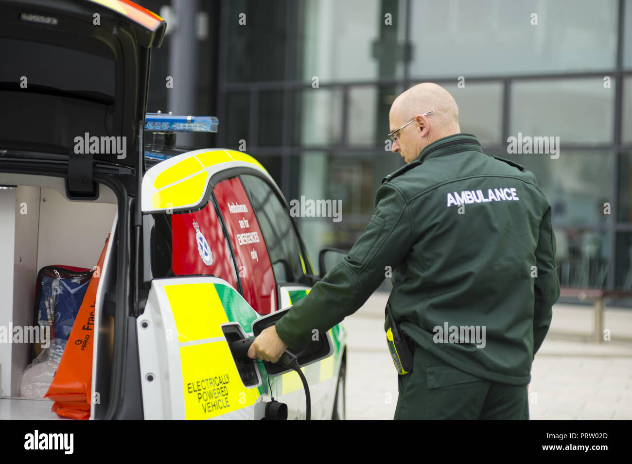 Scottish First Minister views a selection of electric vehicles from the ...