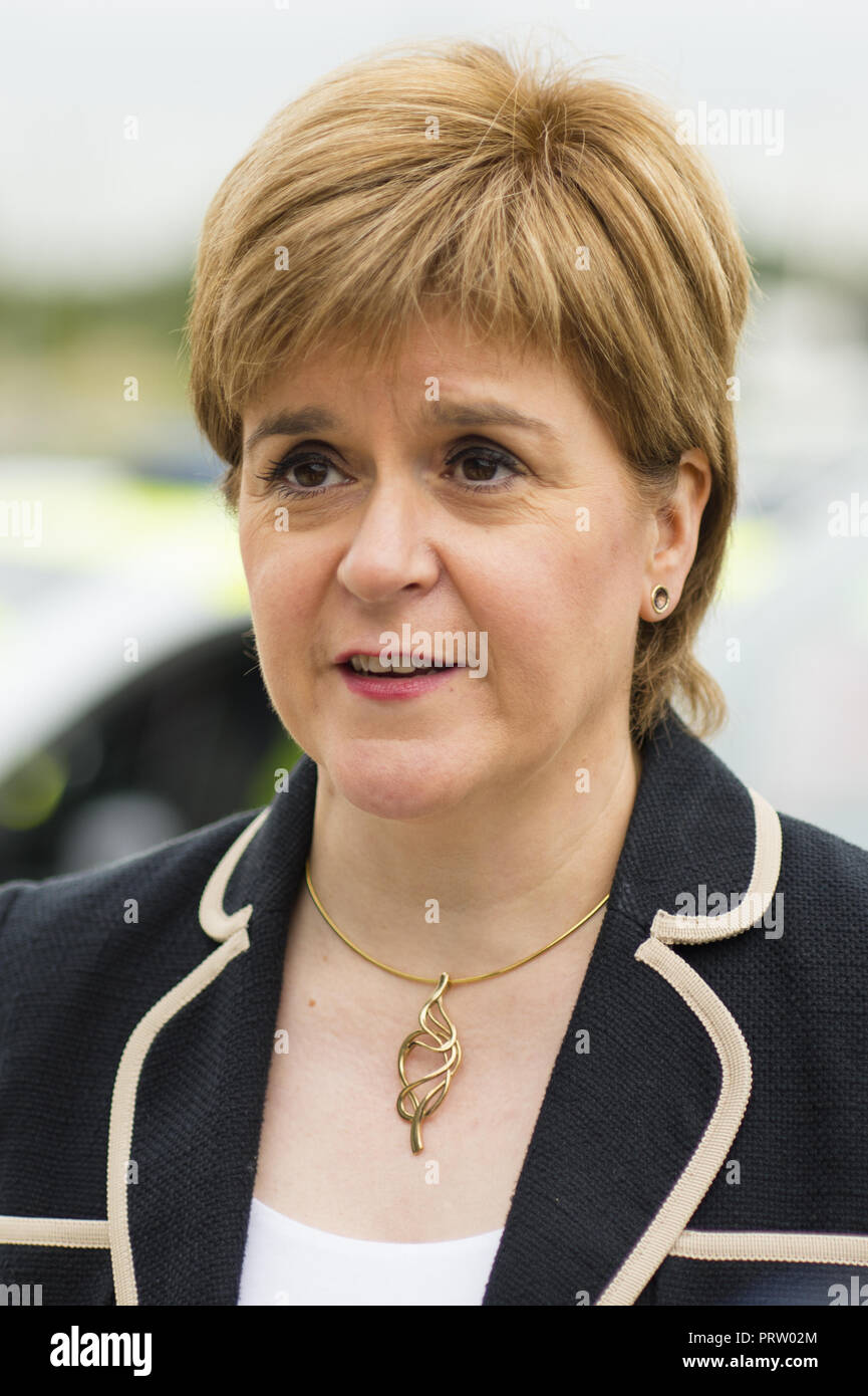 Scottish First Minister views a selection of electric vehicles from the ...
