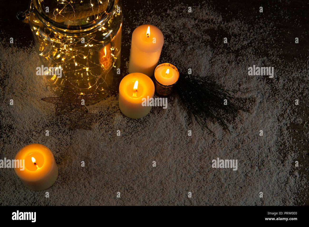 Christmas smooth lights and candles Stock Photo - Alamy