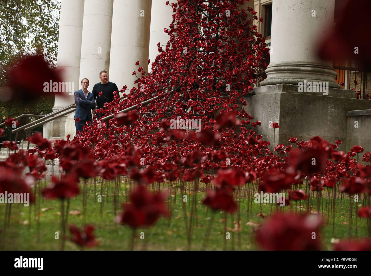 EDITORIAL USE ONLY Designer Tom Piper (left) and artist Paul Cummins ...