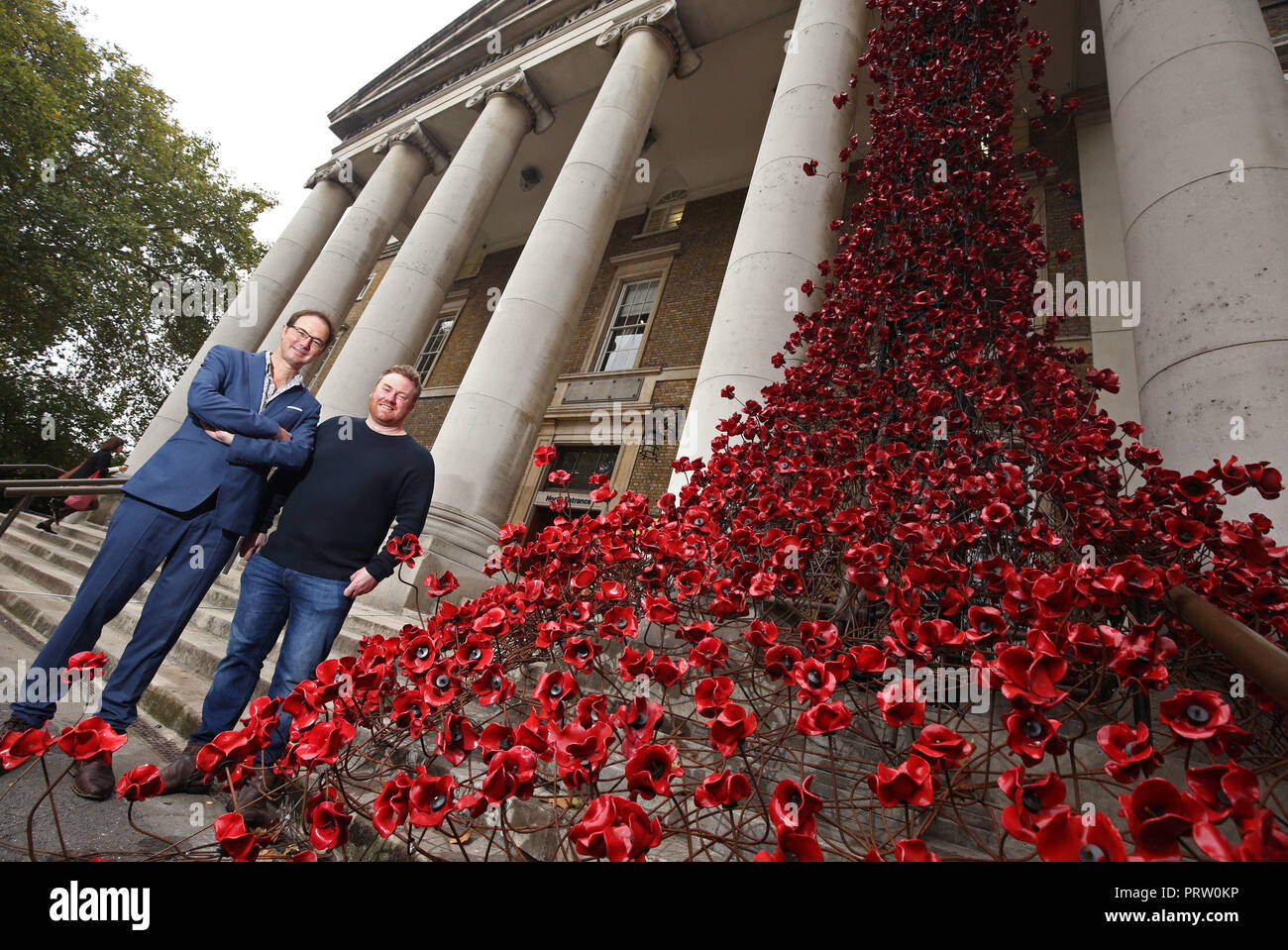 EDITORIAL USE ONLY Designer Tom Piper (left) and artist Paul Cummins ...