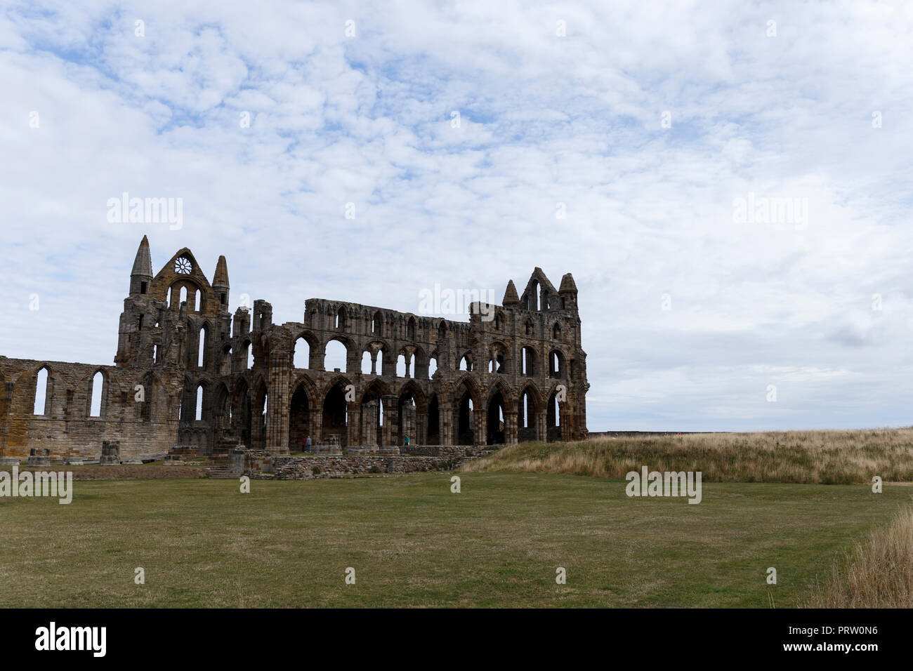 Whitby Abbey is a ruined Benedictine abbey overlooking the North Sea on ...