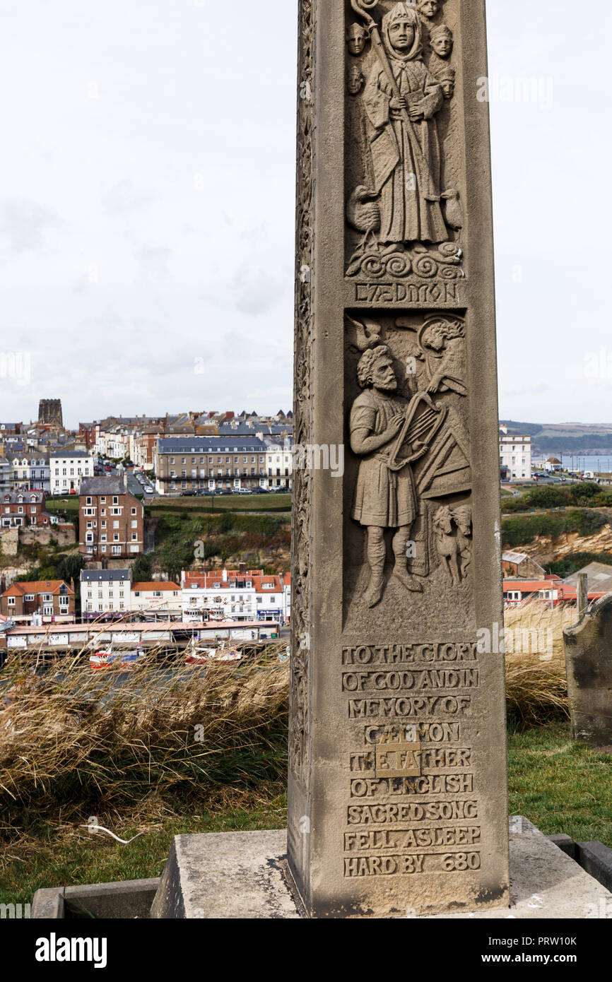 Caedmon's Cross - a late Victorian Celtic Cross, in churchyard of St ...
