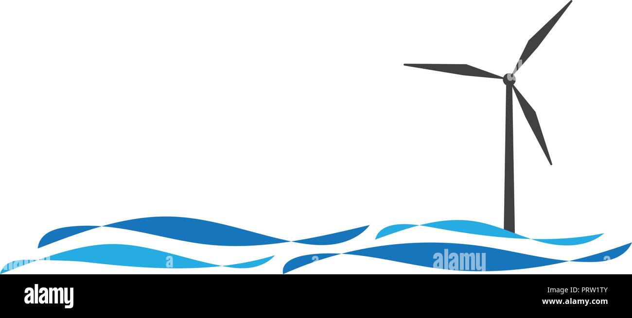 Offshore wind turbine logo vector Stock Vector Image & Art - Alamy