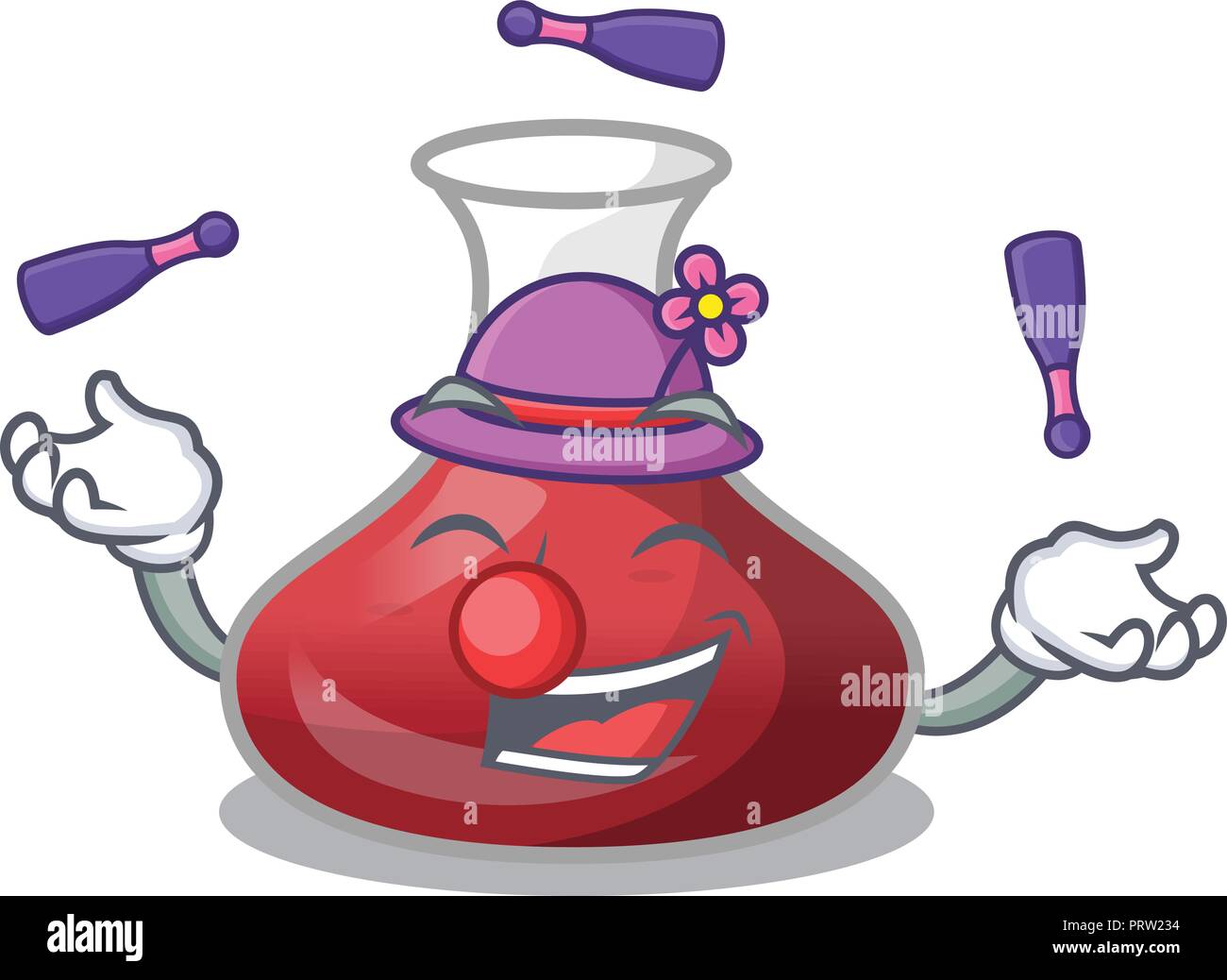 Juggling red wine decanter isolated on mascot Stock Vector Image & Art ...