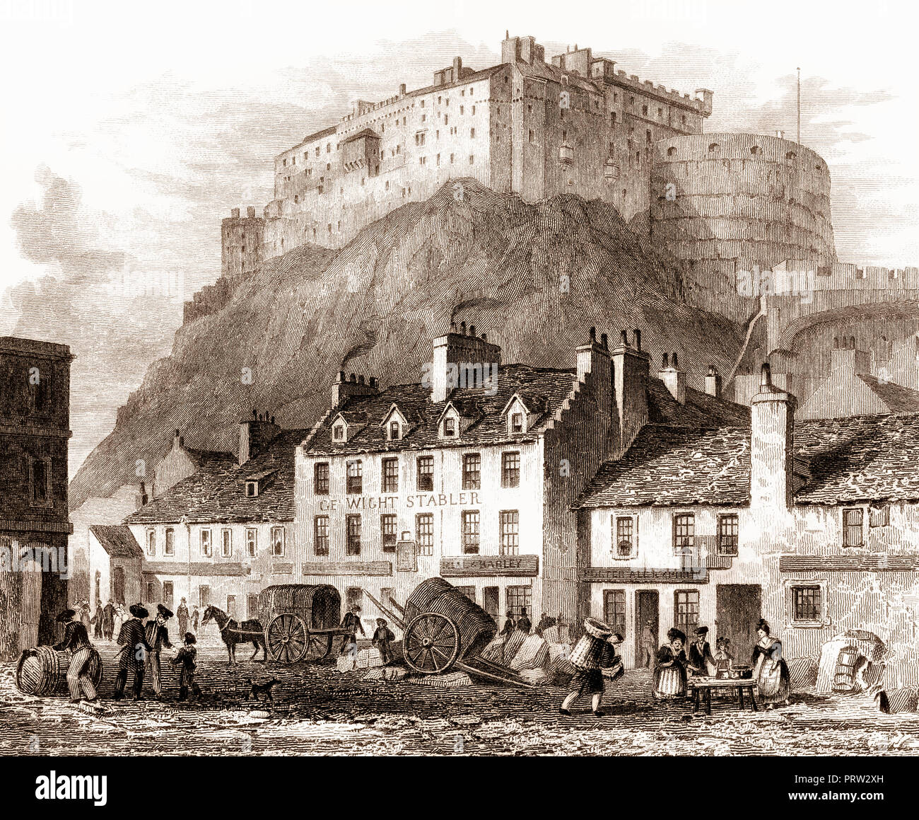 Edinburgh castle, Scotland, 19th century, from Modern Athens by Th. H ...