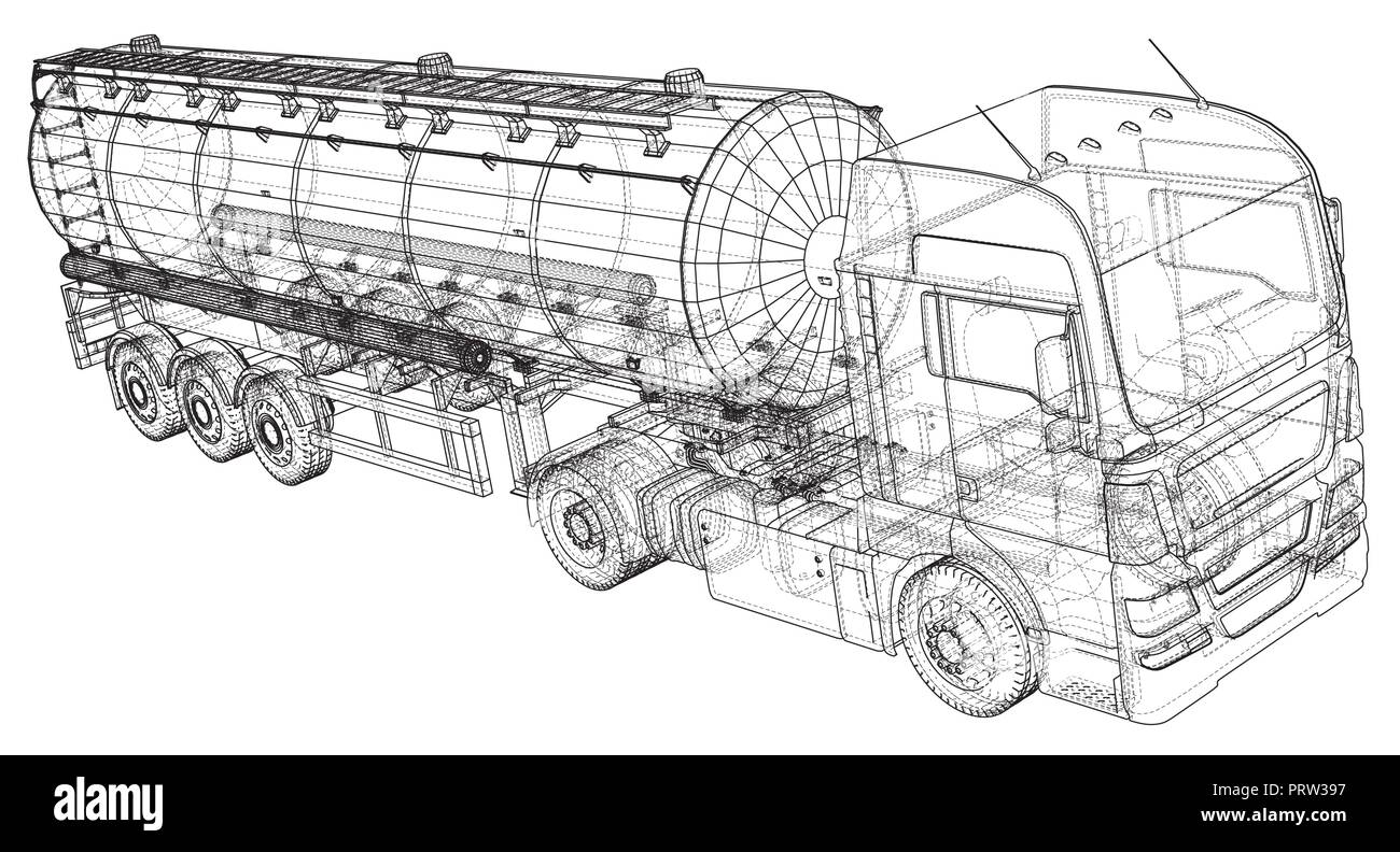 Tanker truck highway Stock Vector Images - Alamy