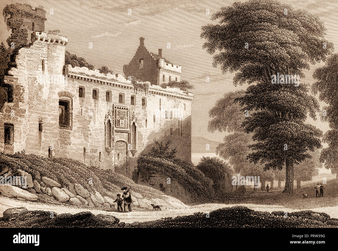 The ruins of Linlithgow Palace, Linlithgow, West Lothian, Scotland ...