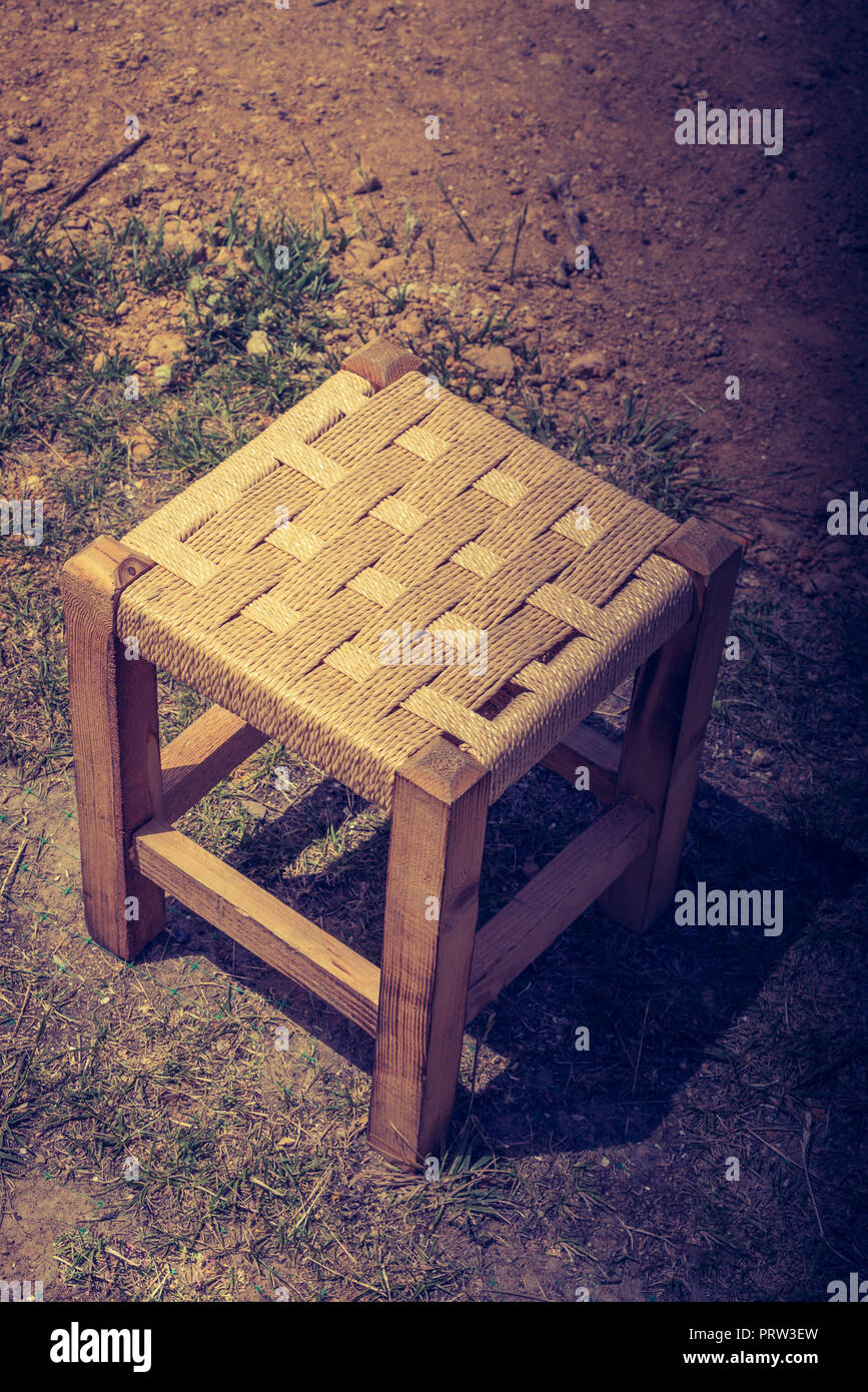 Decorative stool object as a furniture item in view Stock Photo - Alamy