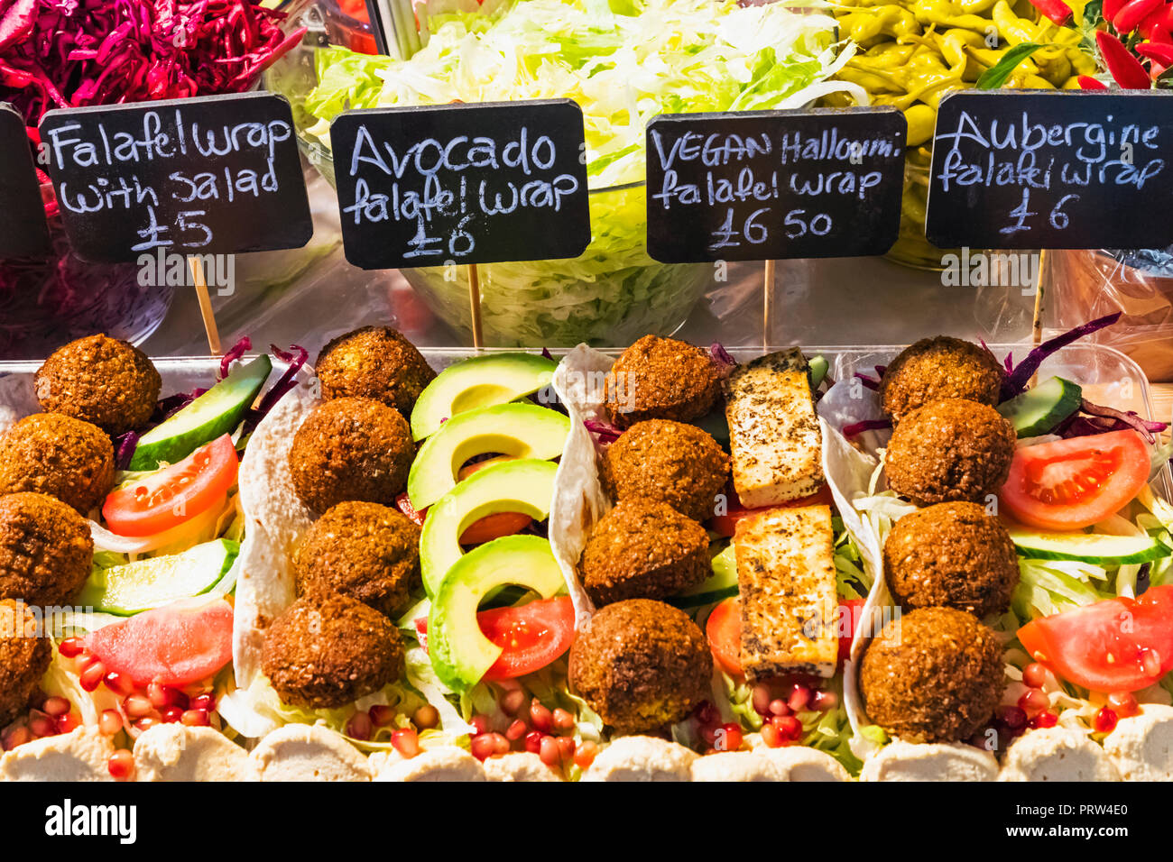 Street food stall selling falafel wraps hi-res stock photography and ...